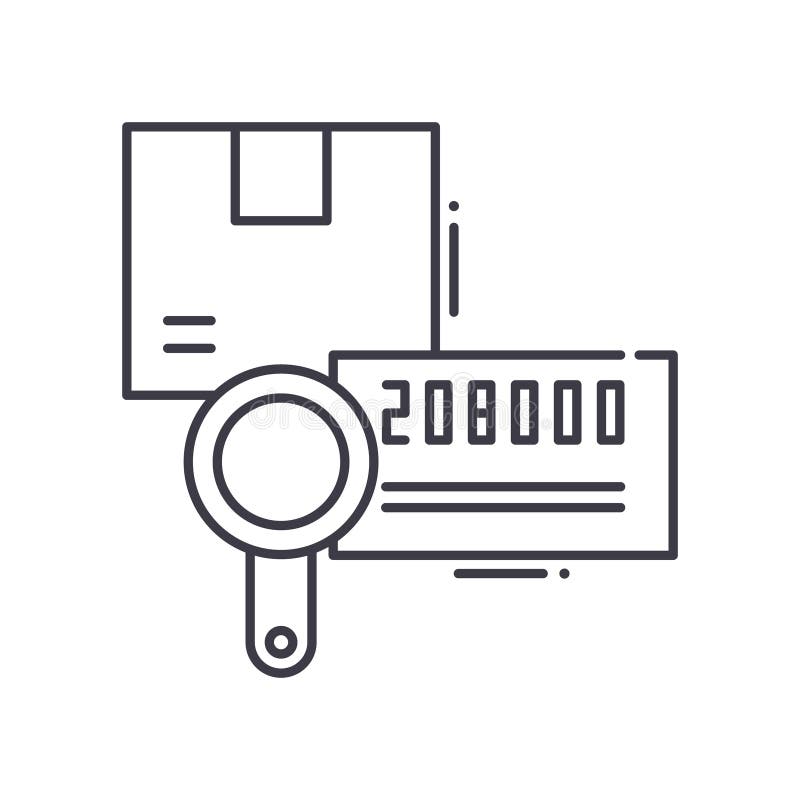 Tracking Number Symbol Icon, Black Vector Sign with Editable Strokes ...