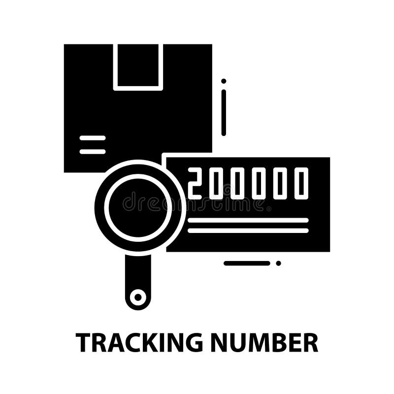Tracking Number Icon, Black Vector Sign with Editable Strokes, Concept ...