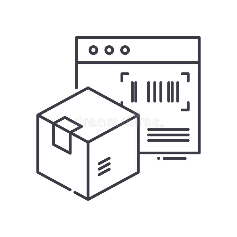 Tracking Number Icon, Linear Isolated Illustration, Thin Line Vector ...