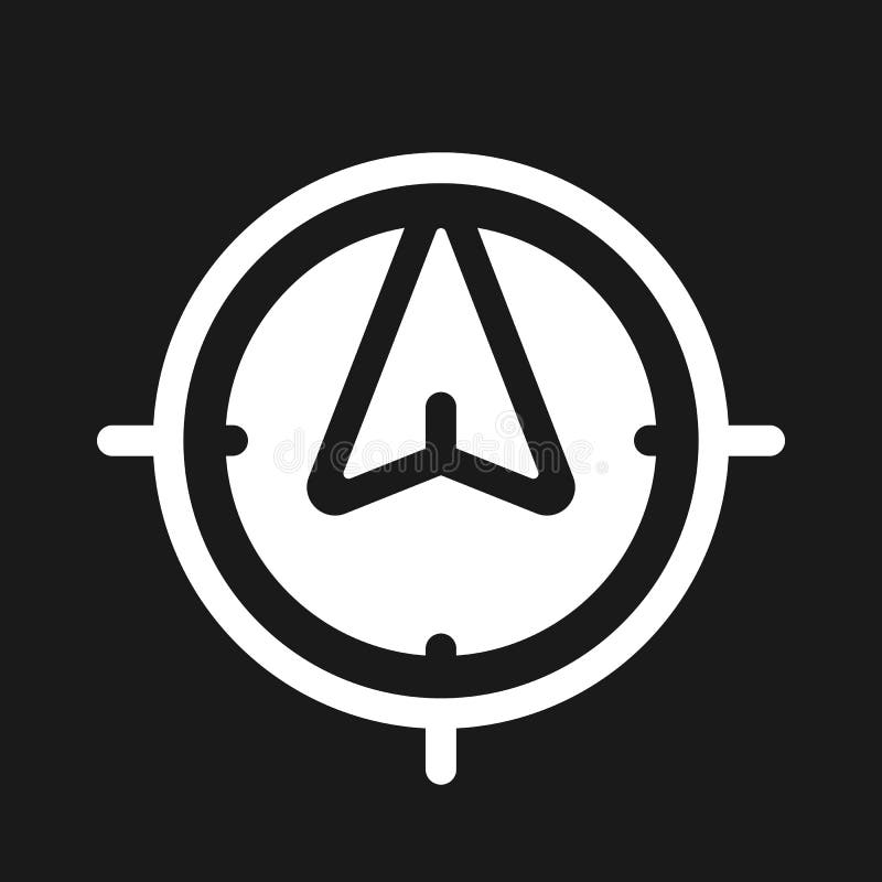 Tracking Position in Real Time Dark Mode Glyph Ui Icon Stock Vector ...