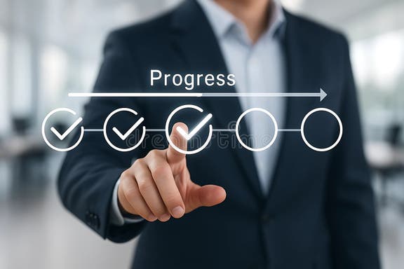 Tracking Progress: Visualizing Milestones on the Path To Success Stock ...