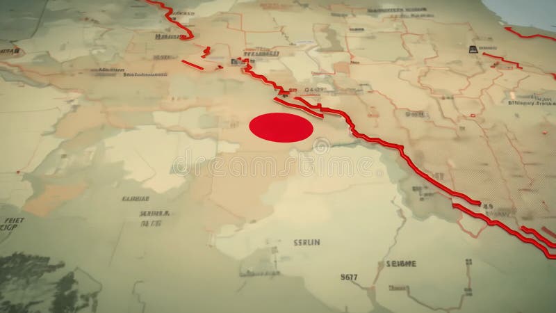 Tracking the Route with a Red Cursor on the Map Showing Direction in ...