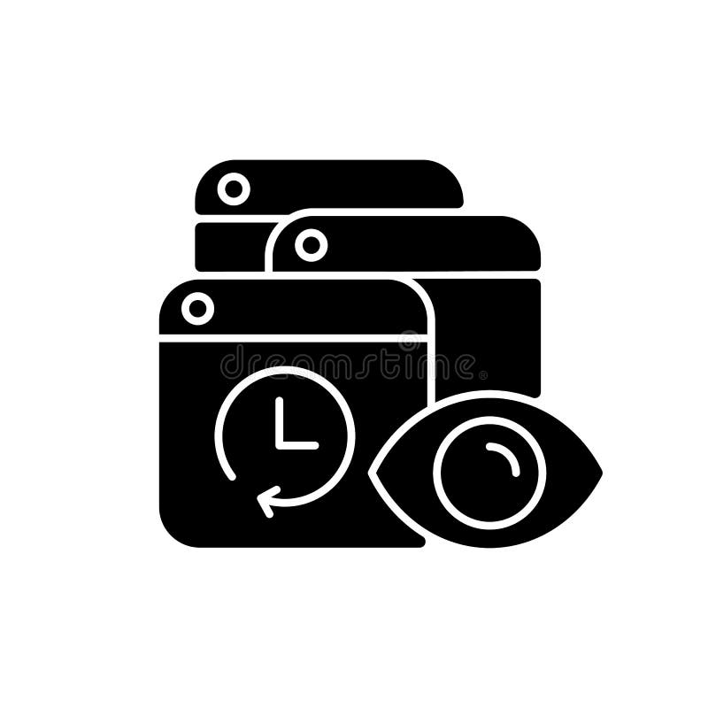 Tracking Search History Black Glyph Icon Stock Vector - Illustration of ...