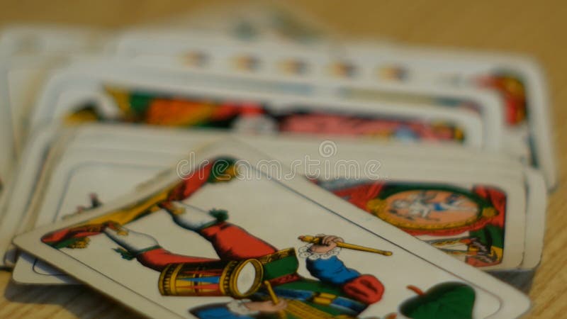 Tracking Shot on Playing Cards on Table Stock Footage - Video of ...