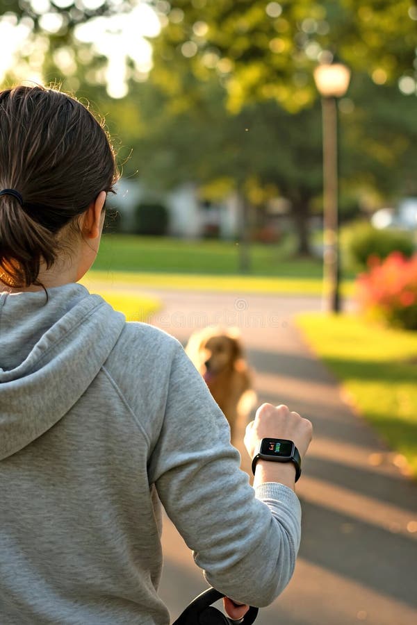 Tracking Steps while Walking the Dog Stock Illustration - Illustration ...