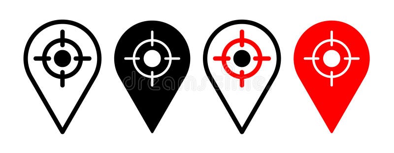 Tracking System Set. Gps Navigation Vector Symbol in a Balck Filled and ...