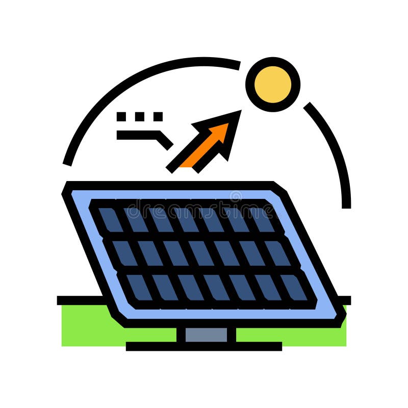 Tracking System Solar Panel Color Icon Vector Illustration Stock Vector ...