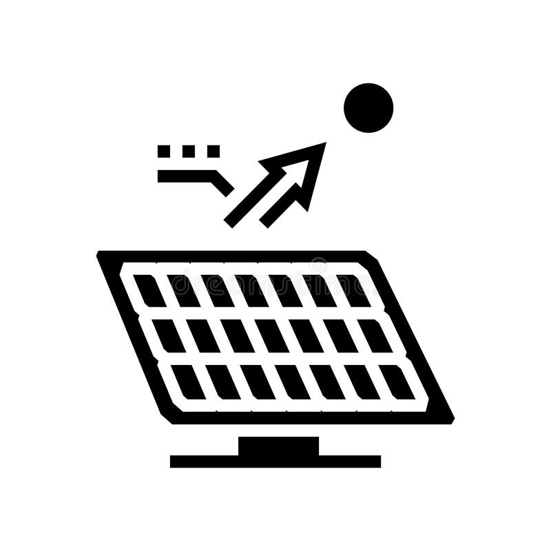Tracking System Solar Panel Glyph Icon Vector Illustration Stock Vector ...