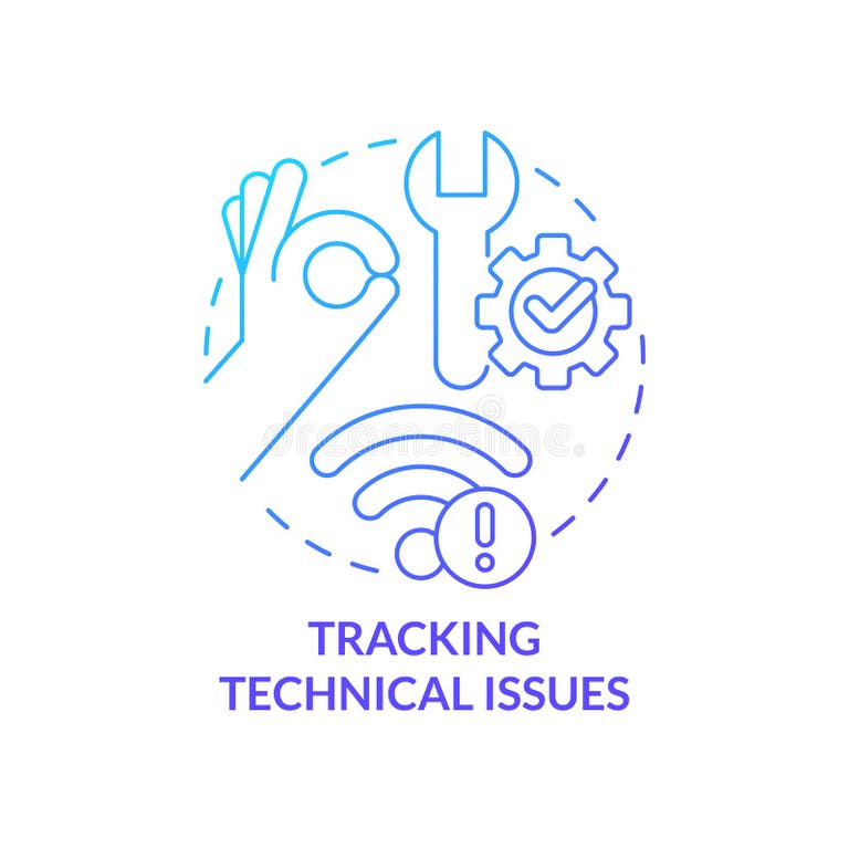 Tracking Technical Issues Blue Gradient Concept Icon Stock Vector ...