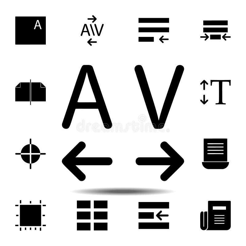 Tracking, Text Icon. Simple Glyph, Flat Vector of Text Editor Set Icons ...