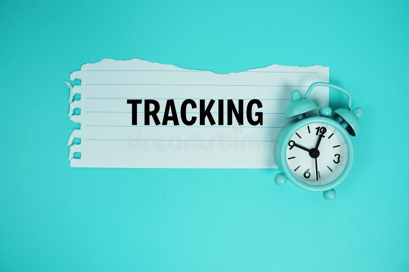 Tracking Text Written on Paper Torn with Alarm Clock Top View on Blue ...