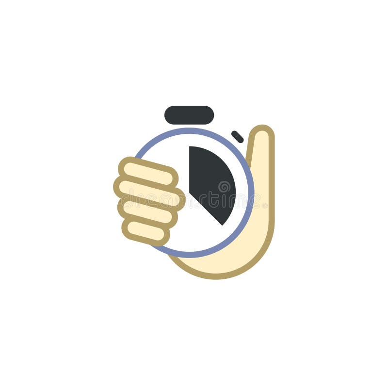 Tracking Time with a Hand Stopwatch for Efficiency Stock Vector ...