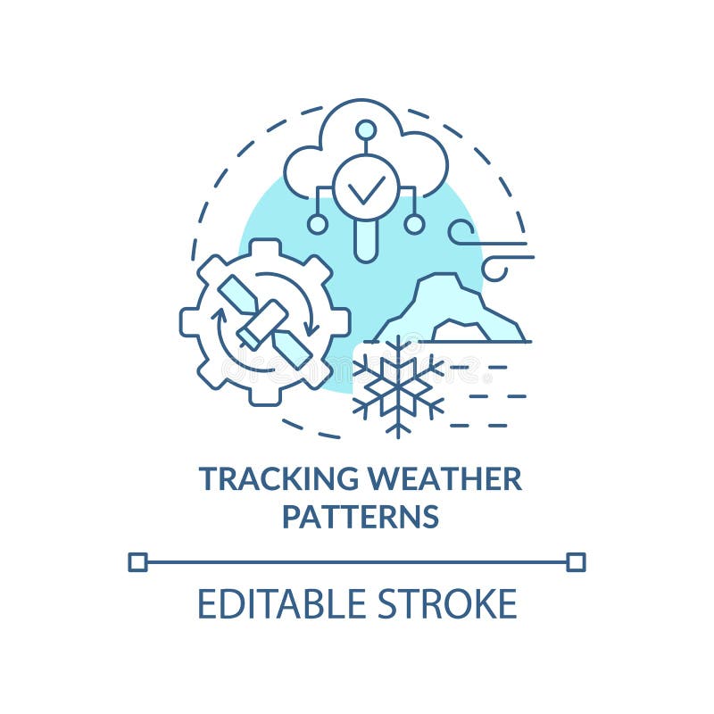 Tracking Weather Patterns Turquoise Concept Icon Stock Vector ...