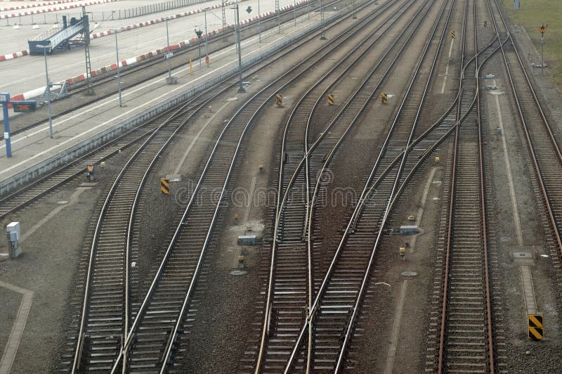 Railroad Tracks and Catenary Stock Image - Image of railroader ...