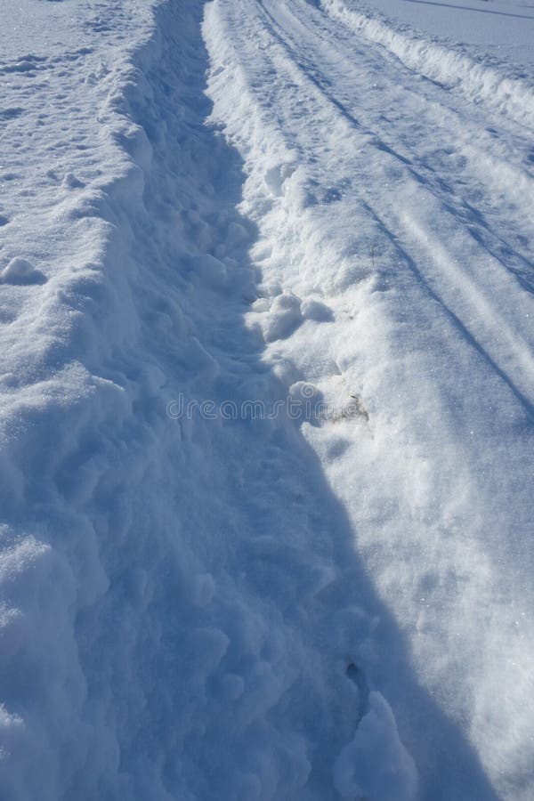 Tracks of the Car in the Snow Stock Image - Image of freeze, ground ...