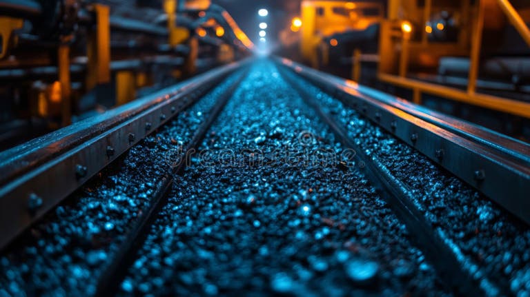 Tracks of Coal in a Modern Mining Facility Showcasing the Extraction ...