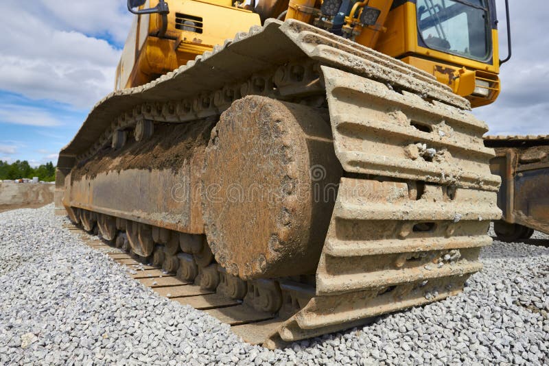 Tracks of an excavator stock image. Image of ground, industry - 38517787