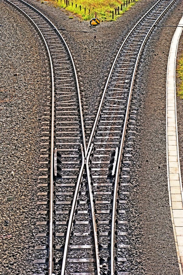 Tracks Going Left and Right Stock Image - Image of transportation ...