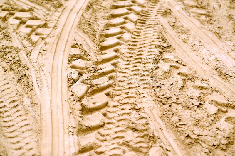 Tracks at golden desert stock photo. Image of tread - 151749938