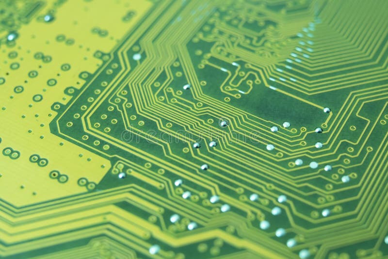 Tracks on the Green PCB Close Up Stock Image - Image of communication ...