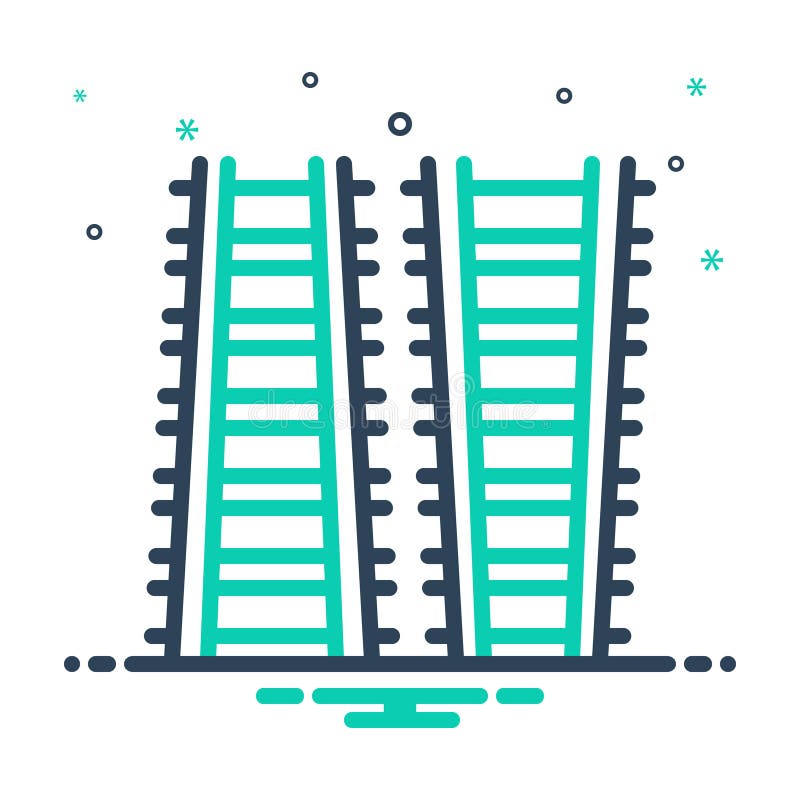 Mix Icon for Tracks, Locomotive and Path Stock Vector - Illustration of ...