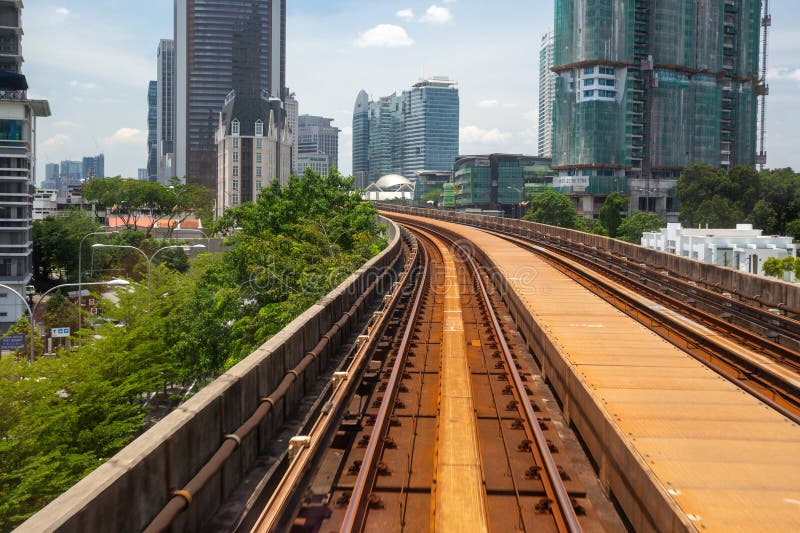 Tracks on a light rail stock image. Image of kuala, line - 288279263