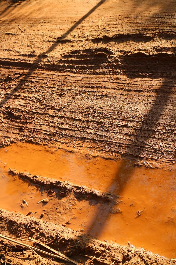 The Tracks on the Muddy Road Stock Photo - Image of automobile, pattern ...