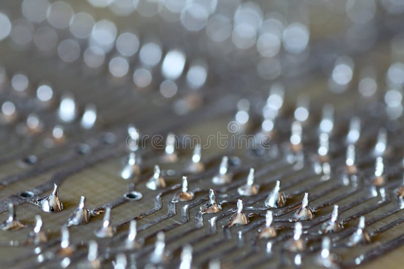 Tracks and Pins of Printed Circuit Board Stock Photo - Image of printed ...