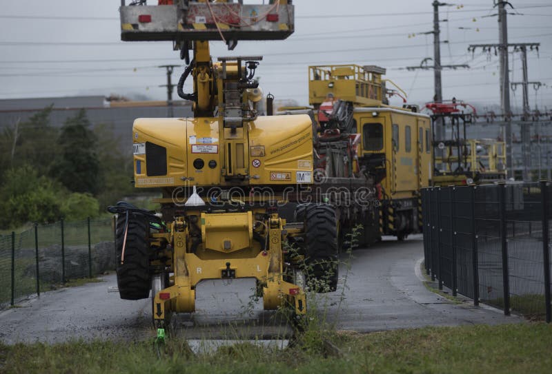 Tracks and Rails in Railroad Construction Stock Image - Image of ...
