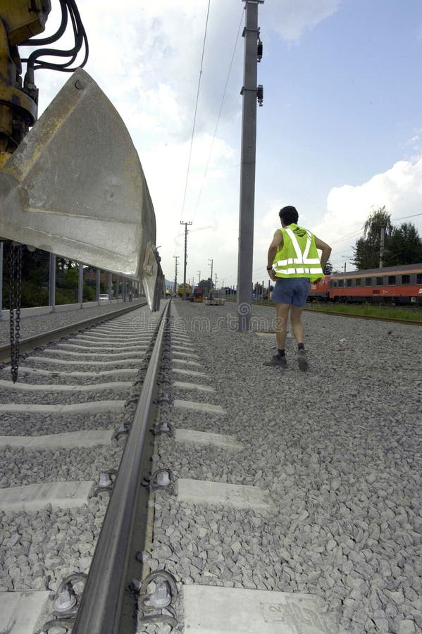 Tracks and Rails in Railroad Construction Editorial Image - Image of ...