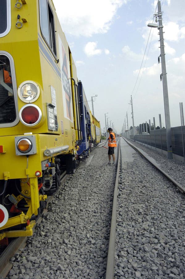 Tracks and Rails in Railroad Construction Editorial Photography - Image ...