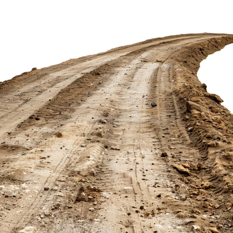 Tracks Rough Dirt Road Pathway on Isolated Background Stock Image ...