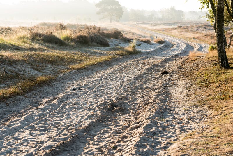 Tracks in the sand stock image. Image of vehicle, circle - 127563011