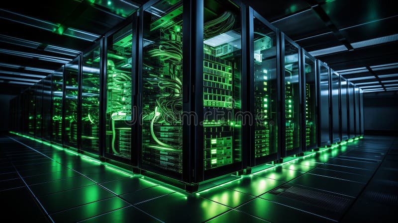 Tracks in Server Room stock image. Image of rack, cloud - 297286259