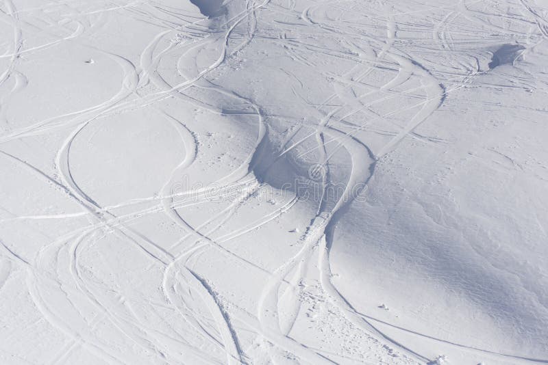 Tracks on a Slope, Freeride Stock Image - Image of track, powder: 49675571