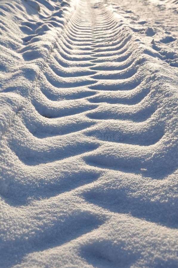 Tracks in the snow. stock image. Image of design, snow - 17012505