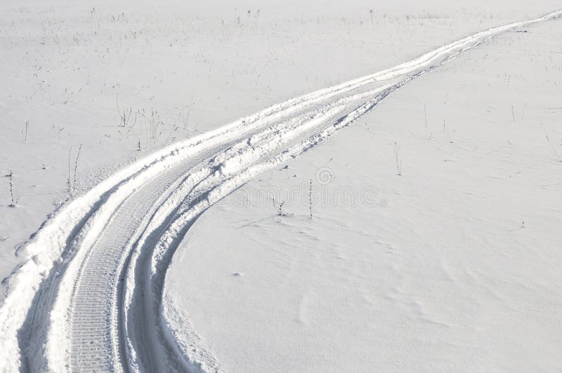 Tracks in snow stock photo. Image of season, wood, trace - 28058222