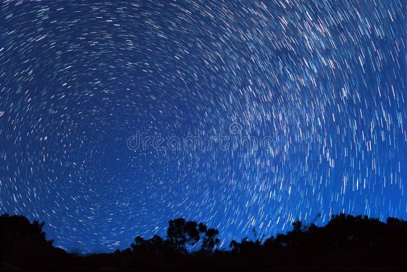 Tracks from Stars in the Form of Lines Stock Photo - Image of ...