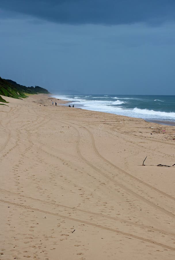Tracks and Trails on a Stretch of Beach Alongside the Indian Ocean ...