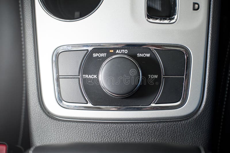 Traction Control Switch Button and Blank Socket in Car. Stock Photo ...