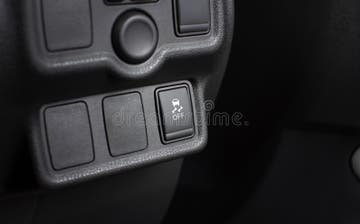 Traction Control Switch Button and Blank Socket in Car. Stock Photo ...