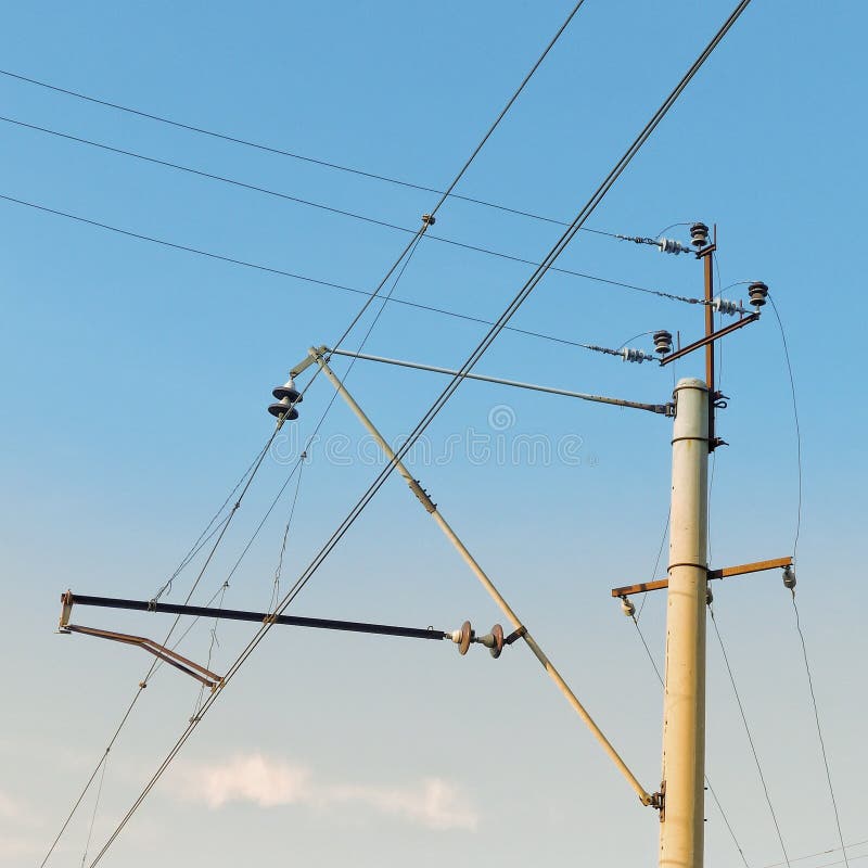 Traction Current Pylon View Against the Sky Stock Image - Image of ...