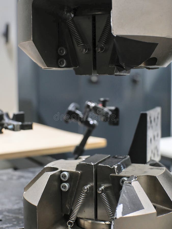 Traction Machine Jaws, for Mechanical Tests. Stock Image - Image of ...
