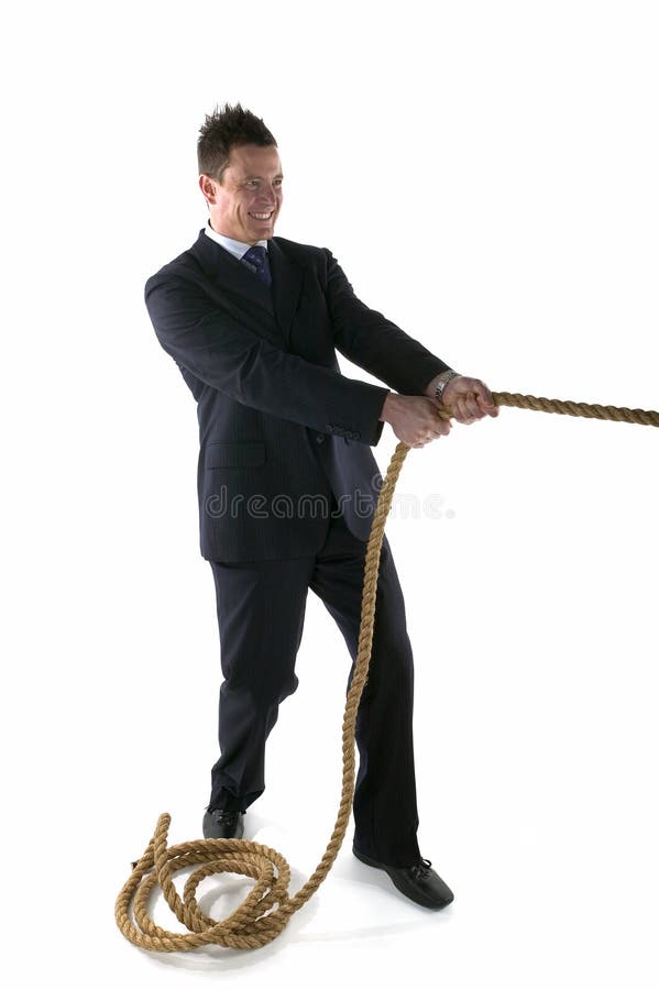 L'homme tire une corde image stock. Image du copie, masculin - 15668975