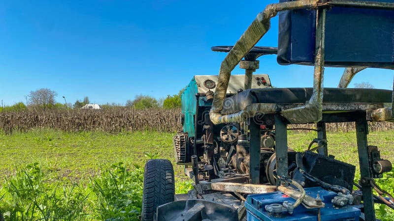 Tractor, Against the Backdrop of a Corn Field Stock Image - Image of ...