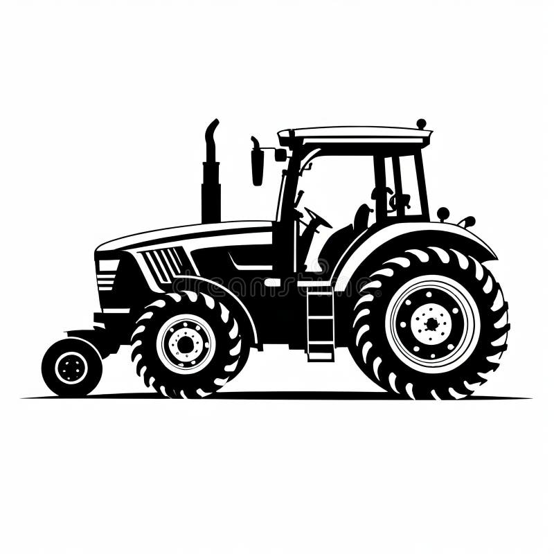 Tractor Artwork in Black and White Design Stock Illustration ...