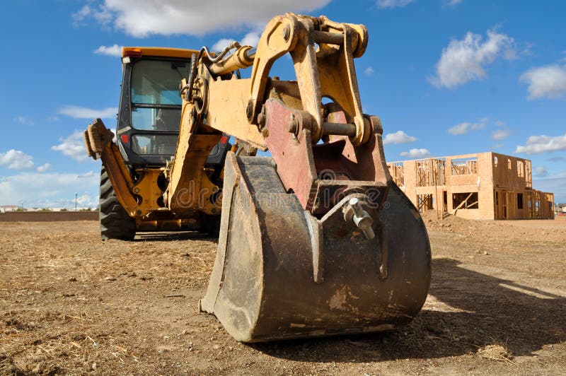 Tractor Backhoe on a Construction Site Stock Photo - Image of site ...