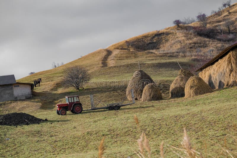 Tractor Barn Stacked Hay Rural Field Stock Photos - Free & Royalty-Free ...