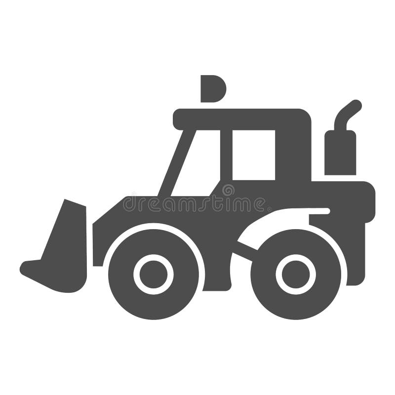 Tractor with Bucket Line Icon, Heavy Equipment Concept, Backhoe Sign on ...