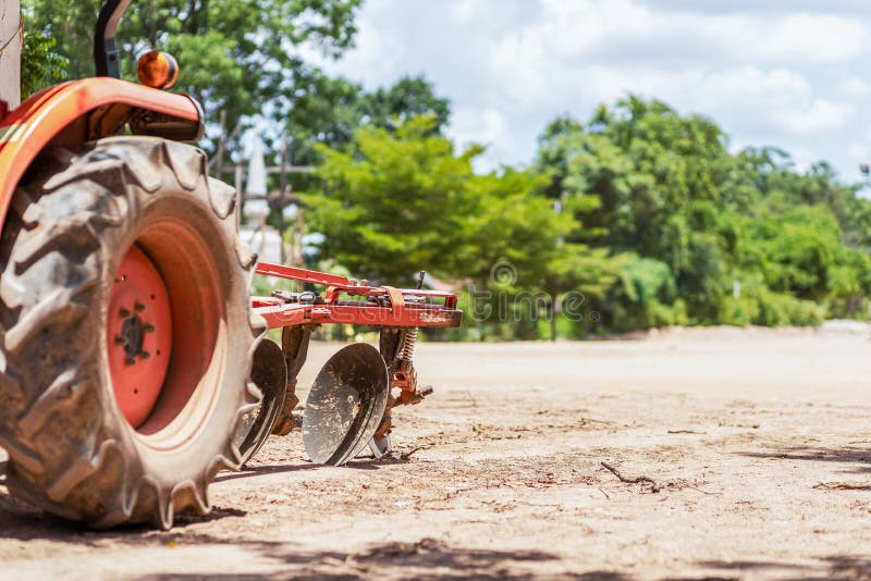 The Tractor Car Plowed Soil Stock Photo - Image of plowed, machine ...